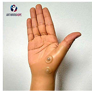 ArthritisHope Wrist and Thumb Support (Skin) - Magnetic Therapy Silicone Gel Glove Protector for Carpal Tunnel, Hand Tendonitis, Typing, Arthritis, Osteoarthritis & Rheumatoid arthritis
