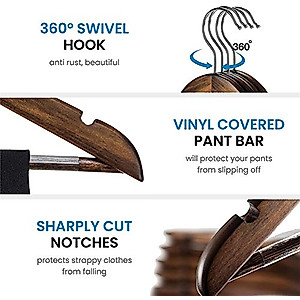 GSDNV 10/20PCS Wide Shoulder Wonder Hangers Coat Solid Wood Mounted Sundries Handbag High-Grade Suit Adult Woods Hanger for Clothes (Color : 20pcs)