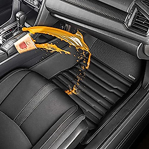 TuxMat - for Volvo XC60 2018-2024 Models - Custom Car Mats - Maximum Coverage, All Weather, Laser Measured - This Full Set Includes 1st and 2nd Rows Black