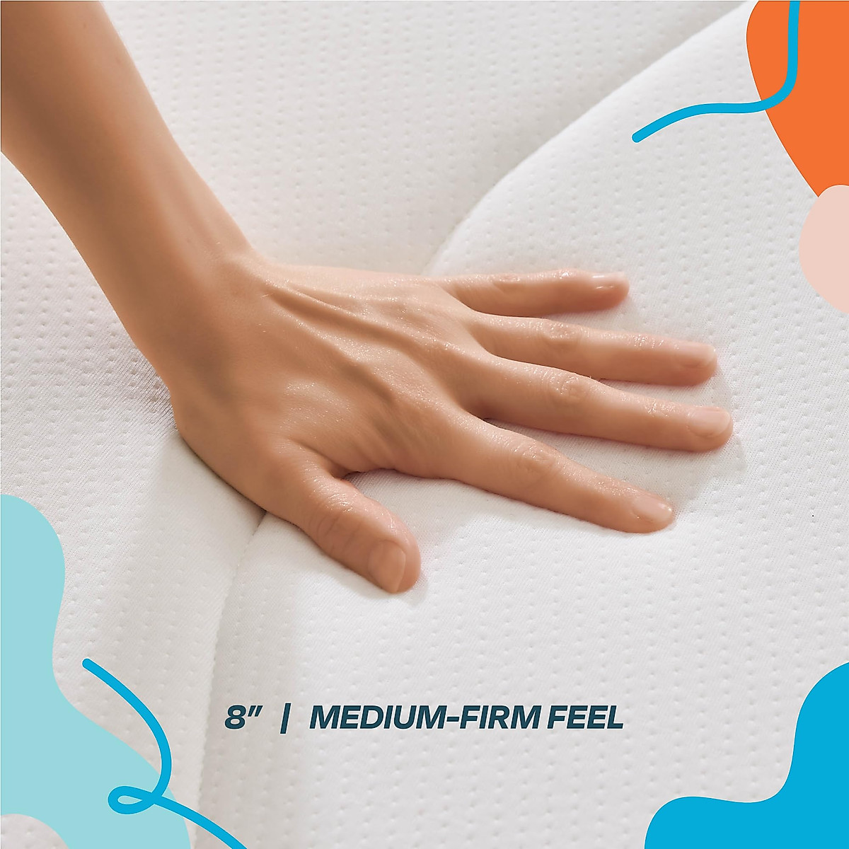 Linenspa 8 Inch Memory Foam and Spring Hybrid Mattress - RV Trailer & Camper - Medium Firm Feel - Cooling & Conforming Support - Quality Comfort - Breathable - Bed in a Box - Short Queen Size