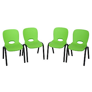 Lifetime 80473 Kids Stacking Chair (4 Pack), Lime Green