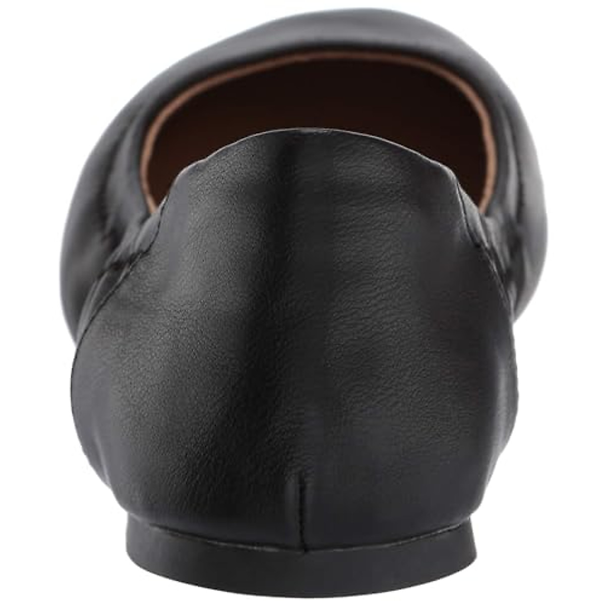 Amazon Essentials Women's Belice Ballet Flat, Black Faux Leather, 6