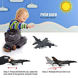 Lynkaye F-16 Fighting Falcon Thunderbirds Toy Army Air Force Military Airplane Model Kit with Fun Lights and Sounds (Grey)