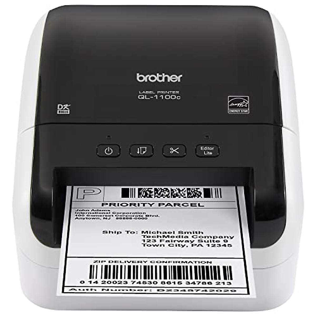 Brother QL-1100C Wide Format, Postage and Barcode Professional Thermal Label Printer, Black