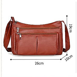 HPWRIU Mens Shoulder Bags Casual Leather Fashion And Retro Versatile Leather Bag Handbags for Women Shoulder Bags