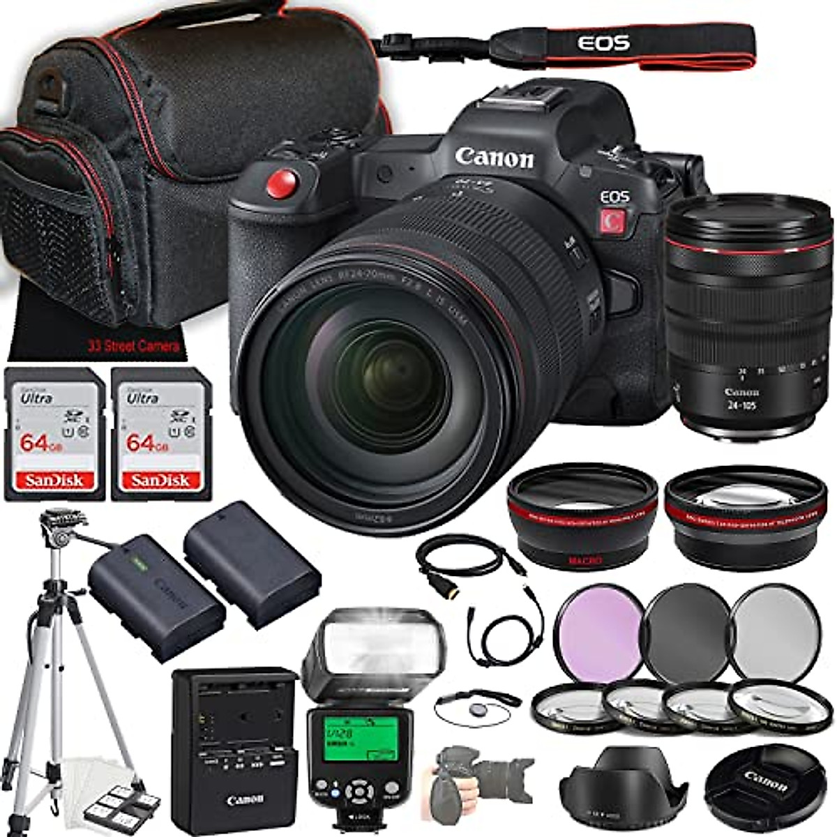Canon EOS R5 C Mirrorless Cinema Camera with RF 24-105mm Lens Bundle