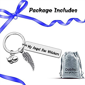 Pet Memorial Gift Loss of Cat Keychain Sympathy Loss of Cat Gift Pet Loss Jewelry Has Whiskers Keyring In Memory of Cat Pet Sympathy Gift for Cat Lover Family Friends Remembrance Gifts