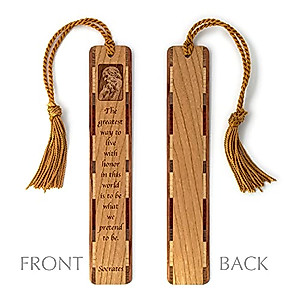 Socrates How to Live with Honor Quote, Engraved Wooden Bookmark - Also Available with Personalization - Made in USA
