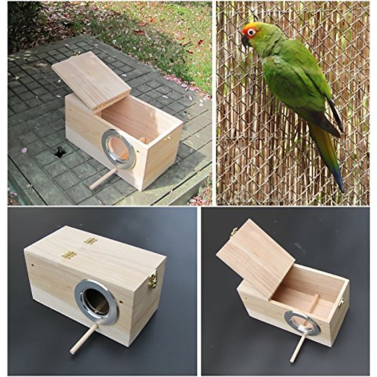FITOOL Parakeet Nest Box, Budgie Nesting House, Breeding Box for Lovebirds, Parrotlets Mating Box 848102