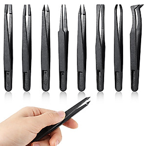 8 Pcs Venus Fly Trap Feeding Tweezers, Carnivorous Plant Feeding Tongs Straight and Curved Food Tongs for Flytraps Pitcher Plants Butterwort Reptile Feeding (4.6Inch)