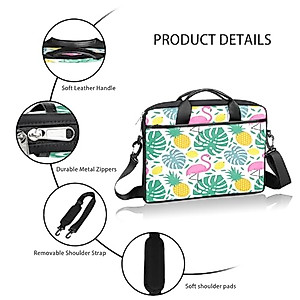 Pineapple Palm Tree Laptop Computer Bag Waterproof Shoulder Messenger Bag 13-15 inch Durable Laptop Tote Bag with Shoulder Strap Handle Lightweight Crossbody Briefcase
