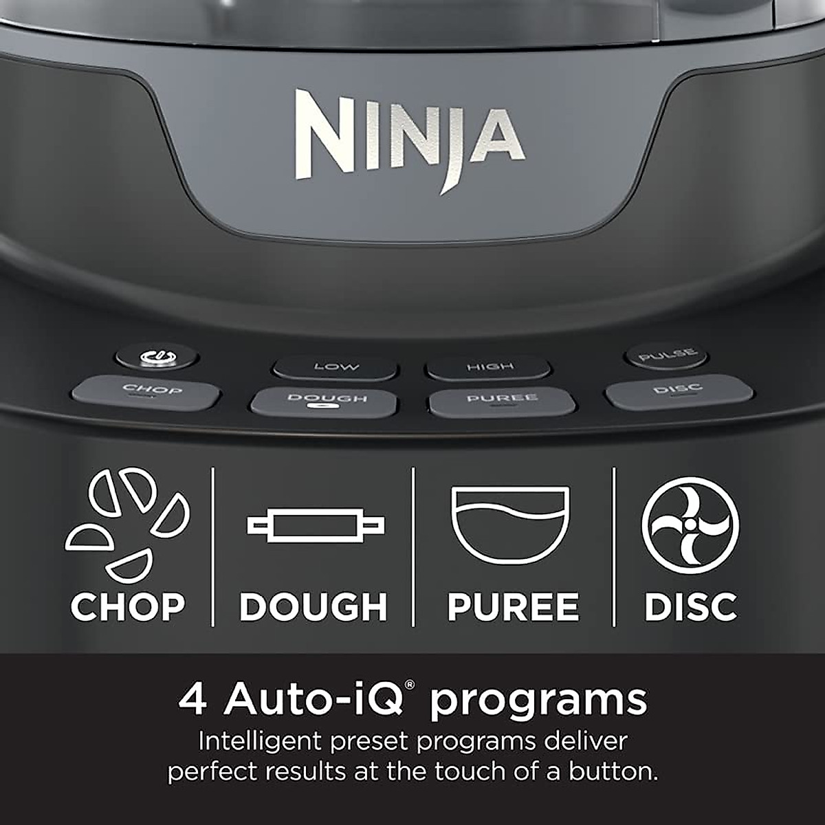 Ninja NF705BRN Professional XL Food Processor, 1200 Peak-Watts. 4 Functions for Chopping, Slicing/Shredding, Purees, Dough. 12-Cup Processor Bowl, 2 Blades/Discs, Feed Chute/Pusher, Storage Box, Black