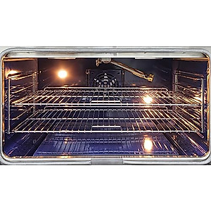 DUURA Elite DE360GRSSS Gas Range Cooktop 36-Inch with Porcelain Convection Oven and Broil Function, 6 Sealed Burners and Continuous Grates with Stainless Steel Construction, Silver