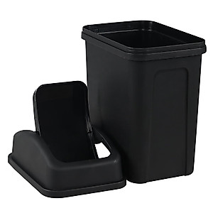 Minekkyes 1.8 Gallon Swing Top Trash Can, Small Swing Garbage Can, Black