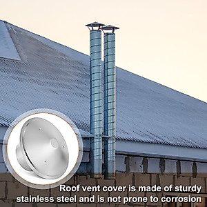 Tandefio 6 Inch Cone Top Chimney Cap Stainless Steel Cone Cap with Screen Chimney Cover Outside Roof Silver Fireplace Screen Cover Exterior Stove Pipe Topper for Vent Flue Family Kitchen Cooking