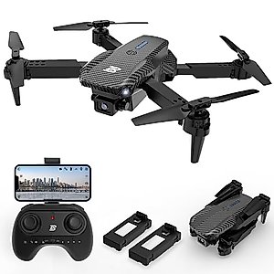 BEZGAR BD101 Drone with 1080P Camera for Adults and Kids - Foldable FPV Remote Control Drone with Gestures Selfie, Auto Hover, One Key Start/Land, 3D Flips, 2 Batteries, Toys Gifts for Boys Girls