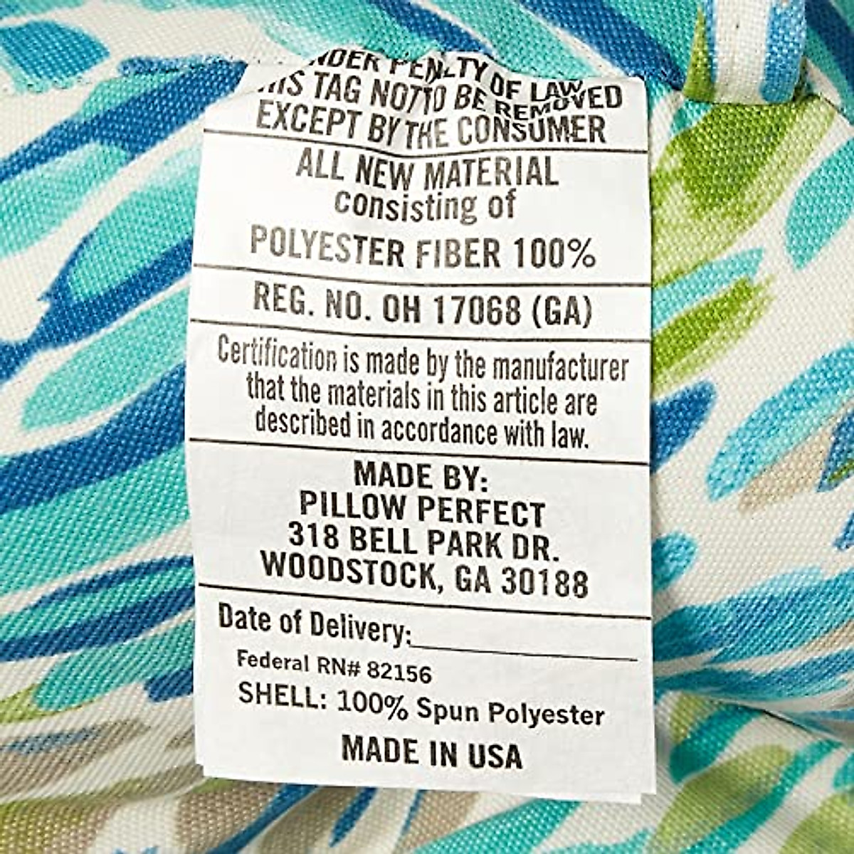 Pillow Perfect Outdoor/Indoor Make It Rain Cerulean Chair Pads, 2 Count (Pack of 1), Blue