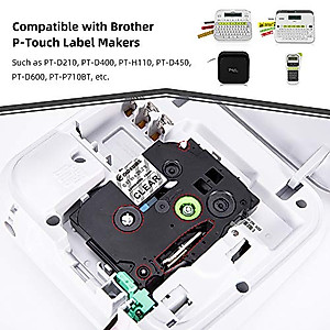 Tz Tape 12mm 0.47 Laminated Clear TZe-131 Compatible Brother P Touch Label Tape Clear TZ131 for Brother P-Touch Label Maker PT-D210 H110 D220 D410, Black on Clear 1/2 inch 26.2 Ft, 3Pack