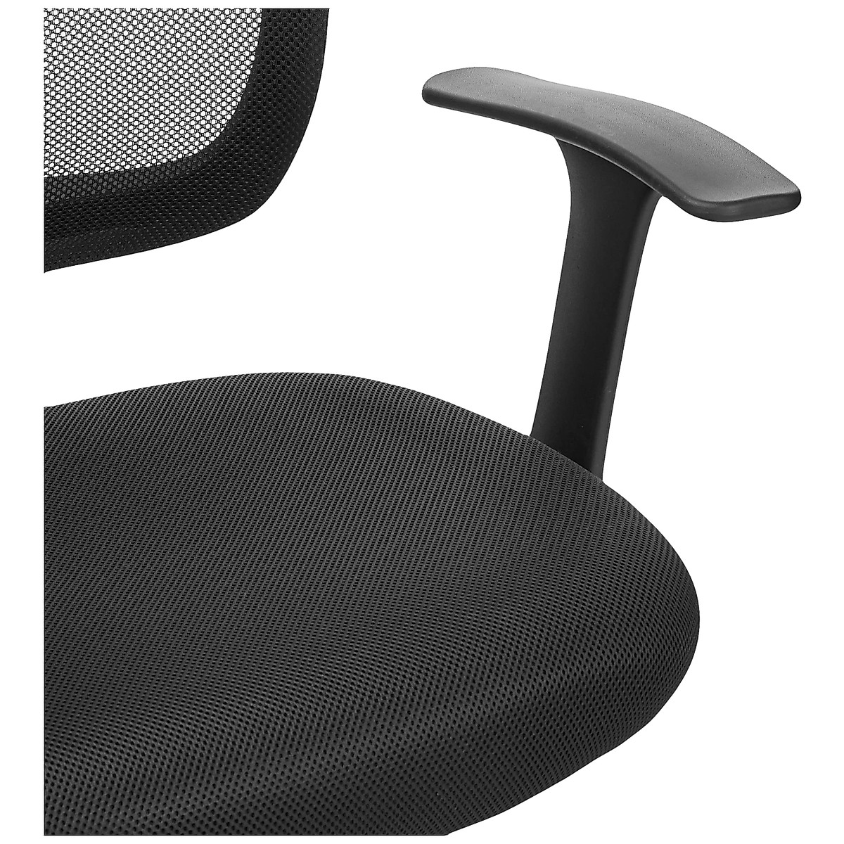 Amazon Basics Mesh, Mid-Back, Adjustable, Swivel Office Desk Chair with Armrests, Black