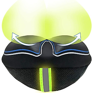 Gincleey Comfortable Bike Seat Cover with Memory Foam Wide Bicycle Saddle Cushion for Women Men Everyone, Fits Exercise, Spin, Stationary, Soft