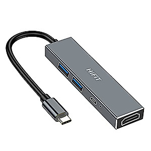 USB C Hub, Type C Multiport Adapter 7 in 1 Aluminum Dongle with 2 USB Ports, 4K HDMI Output, SD/Micro SD Card Reader Compatible for PC Laptops MacBook, More Type C Devices