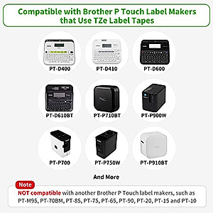 Labelife Compatible Brother Ptouch 18mm Label Tape 3/4 Inch Laminated Black on Clear/Black on White TZe Label Tape TZe-141 TZe-241 for Brother P Touch Label Maker PT-D600 PT-D400AD PT-1890C, 4-Pack