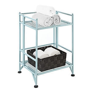 Convenience Concepts Xtra Storage 2 Tier Folding Metal Shelf, Sea Foam