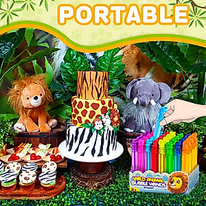 32Pcs Mini Animal Bubble Wands Bulk, Jungle Party Favors for Kids, Wild Birthday Decoration, Goody Bag Filler, Pinata Stuffed Supplies, Carnival Prizes, Treasure Box, Summer Outdoor Gifts for Girl Boy