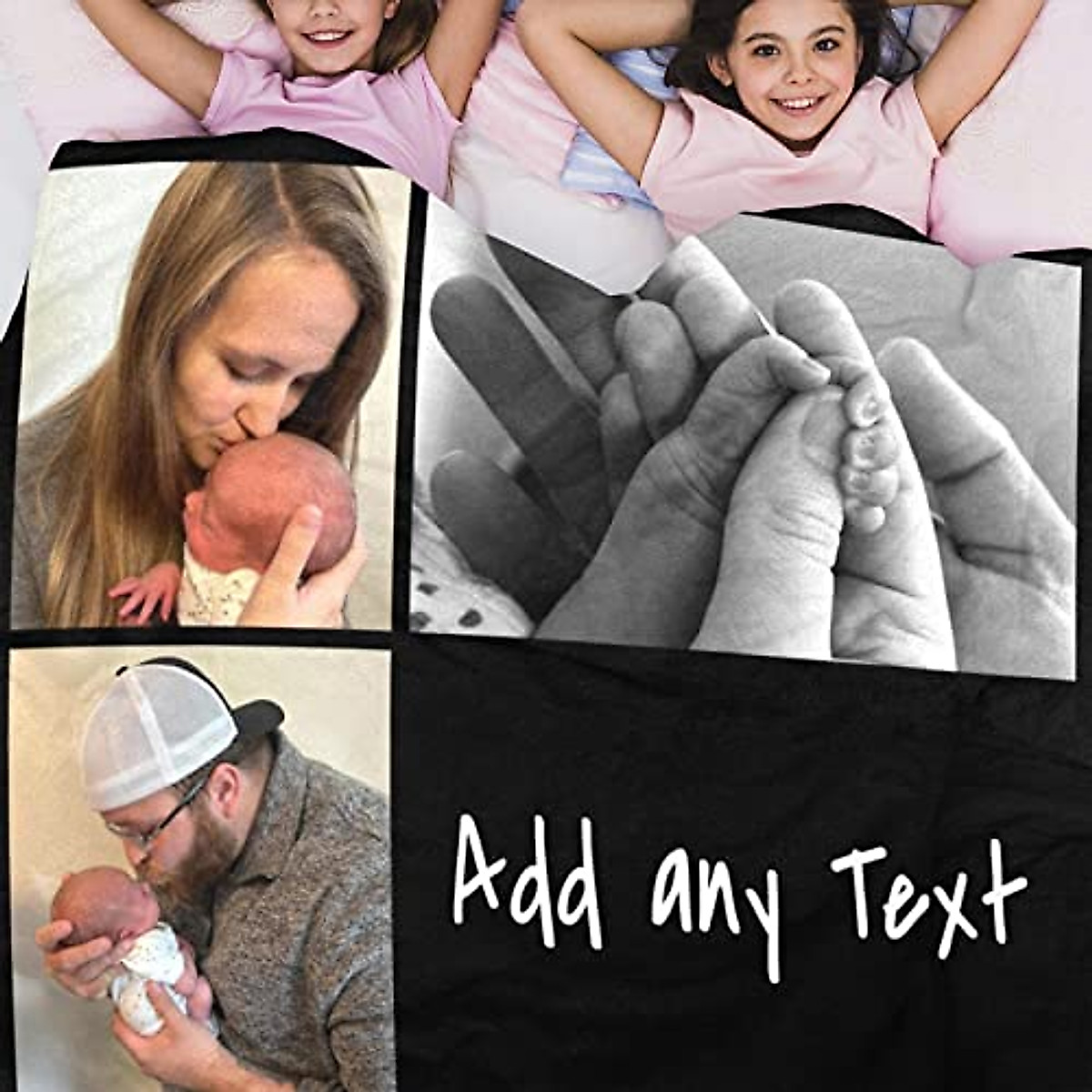 Personalized Picture Text Throw Blanket Custom Blankets with Photos Customized Valentine's day Wedding Christmas Birthday for Father Friend Couples Boyfriend Girlfriend Mothers Sister Dogs 50"x40"