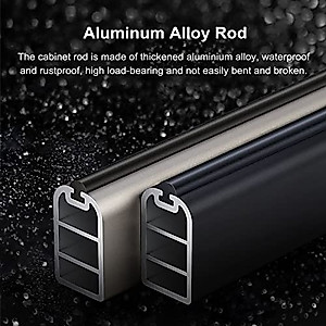 Black Metal Closet Rod Complete Kit, Wall Mount Commercial Hanger Rod for Bedrooms/Lounges/Clothing Studios/Hotels, Can Be Cut (Size : 140cm/55 in)