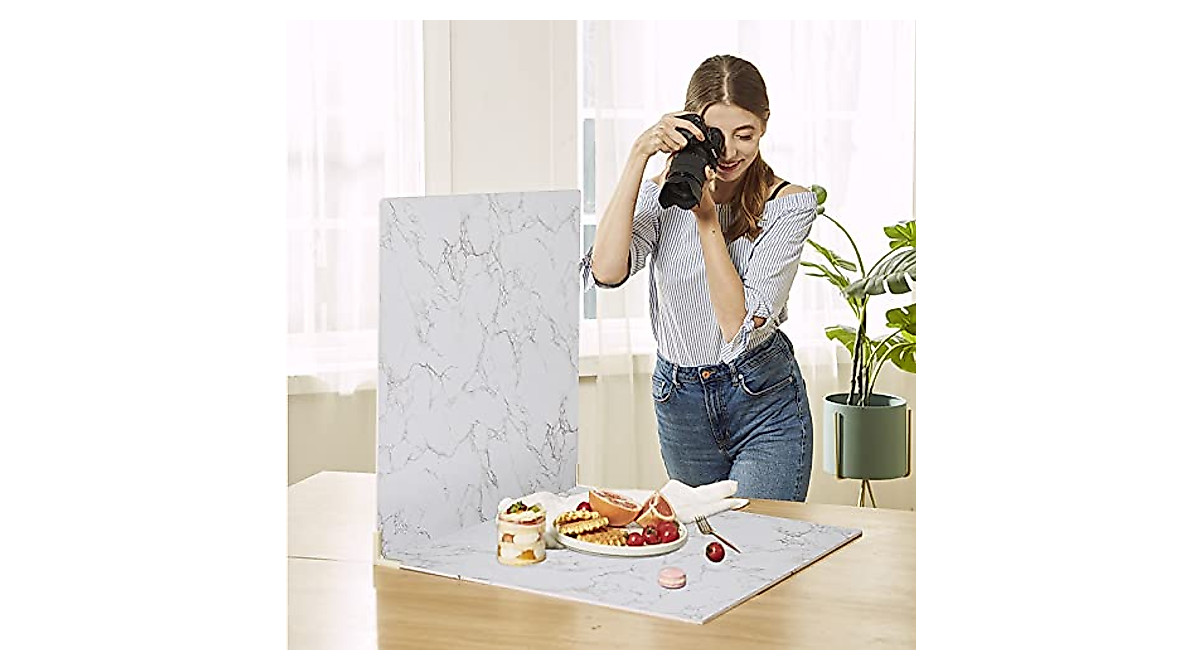2 PCS Marble Photo Backdrop Boards for Flat Lay Photography
