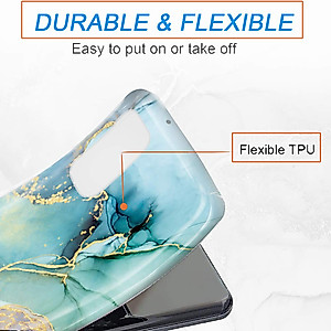 luolnh Galaxy S20 Marble Case - Shockproof Soft Silicone TPU Bumper Cover - Mint