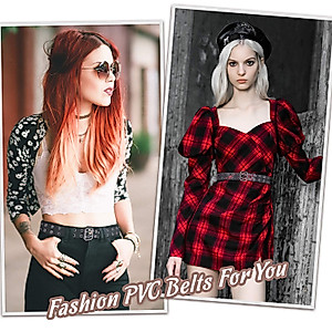 WERFORU Ladies Clear Double Grommet Belts With Holes for Teens Girls Transparent Punk Waist Belts for Jeans Shorts Thanksgiving Day(pants size below 35”,silver)