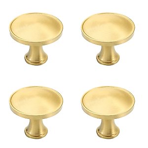 Gold Cabinet Knobs, Brass Double Hole Extended Handle, for Kitchen Cupboard Doors, Closet, Dresser Drawer (Color : Single hole c)