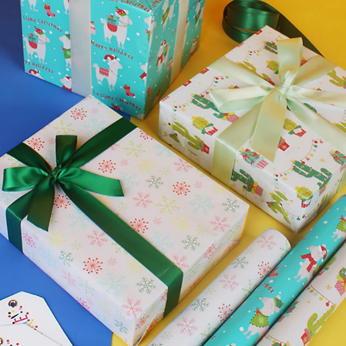 5/8 inch Double Faced Green Polyester Satin Ribbon for Gift Wrapping，Party Favor， Baby Shower，Invitation Embellishments，Floral Arrangement Craft Supplies (50 Yards)