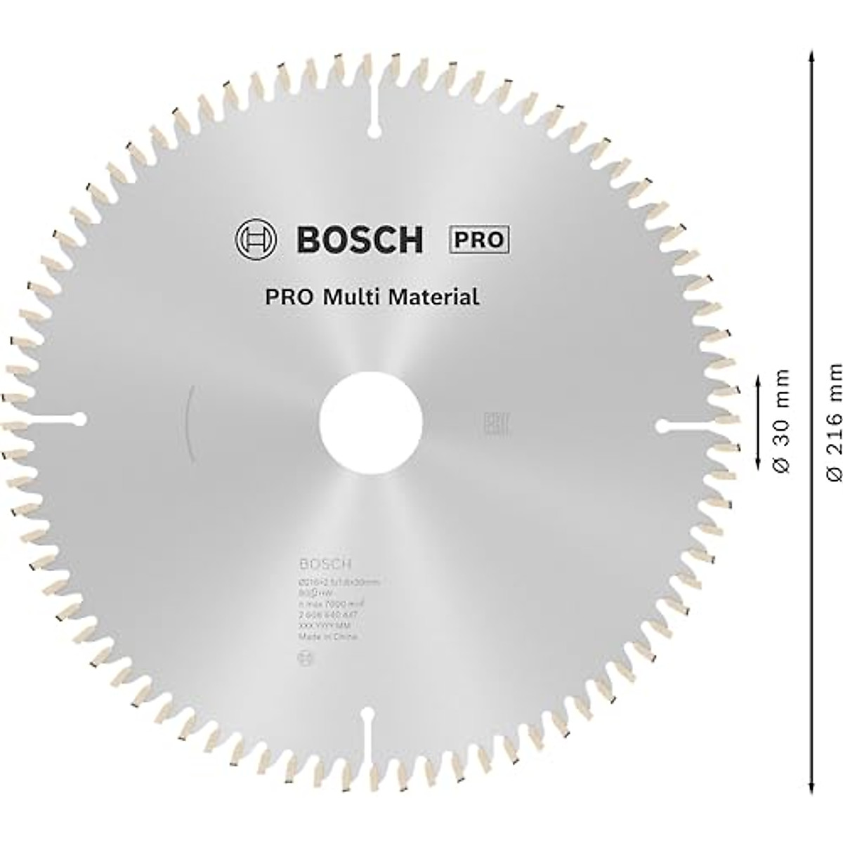 Bosch 2608640447 Circular Saw Blade "Multi Material" Mub 8.5inx30mm 80T