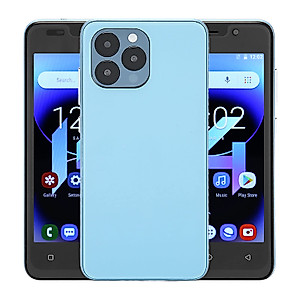 ANGGREK 14 Pro Max Smartphone 5.0 Inch 3G Network 4GB RAM 32GB for Android 10 Mobile Phone 100‑240V Blue (US Plug)
