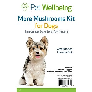 Pet Wellbeing More Mushrooms Kit for Dogs - Immune System Support and Antioxidant Protection - Vet-Formulated with Turkey Tail, Reishi, Maitake, Astragalus