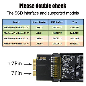 FLEANE FM98A 1TB SSD Compatible with MacBook Pro A1398 A1425 (Late 2012, Early 2013), Includes Installation Tools (1TB)