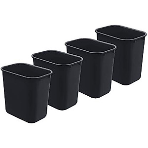 Acrimet Wastebasket Bin 27QT (Plastic) (Black Color) (Set of 4)