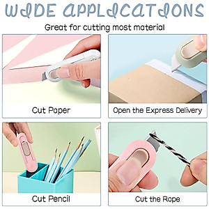4 Pcs Box Cutter, Box Cutter Retractable, Retractable Box Opener, Package Opener, Easy Slide Retractable Cute Box Cutter for opening daily express boxes, envelopes, packages, paper tapes and more