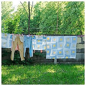 FuninCrea Washing Line 8m, Non-slip and Windproof Clothes Line, Portable Washing Line with 2pcs Stainless Hooks, Fence-Like Rope Washing Line for Indoor Outdoor Camping Traveling (pink)