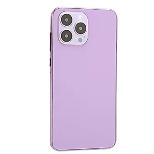 Shanrya 4GB 32GB Phone, IP14 Pro 6.1 Inch Cell Phone Ultra Thin Purple 3 Card Slot Face Recognition for Daily Life (US Plug)