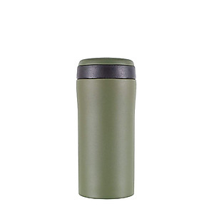 Lifeventure Thermal Mug, Leakproof & Vacuum Insulated Reusable Coffee Travel Cup, 300ml, Matt Khaki