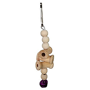 N / A 8 Packs of Bird Swing Chewing Toys, Parrot Natural Wood Climbing Hanging Cage Toys Suitable for Small Parakeets, Love Birds, Cockatiels, Conures, Finches, Parrots, Budgie,Macaws