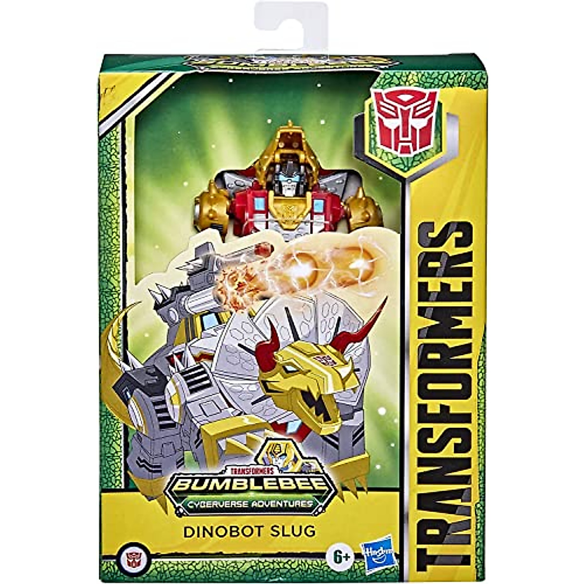 Transformers Bumblebee Cyberverse Adventures Toys Deluxe Class Dinobot Slug Action Figure, Blaster Fire Fury Action Attack, 5-inch