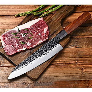 YAIBA 8 Inch Chef Knife Professional Japanese Chef Knife 3 layers 9CR18MOV Clad Steel Japanese Kitchen Knives Gyuto Knife Sushi Knife for Kitchen