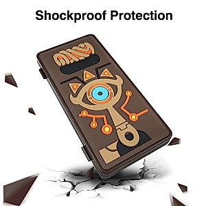 TIKOdirect Game Card Case for Nintendo Switch/SD Cards, Storage 24 Switch Game Cards Portable Holder Pretty Cute Hard Shell with Magenic Closure, Brown