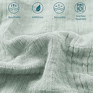 Cotton Baby Blankets Unisex Newborn 6-Layer, Super Soft Comfy Muslin Blankets, for Toddler Swaddle Nursery Bed Blanket Stroller Crib Shower Gifts 30 x 40 Inch,Sage Green