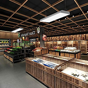 Wirefield High Bay Led Shop Lights 2FT 100W 13000LM Linear LED Industrial Workshop Light,Warehouse Light 5000K Daylight,0-10V Dim,4Lamp Fluorescent Equivalent,Hanging and FlushMount,DLC and UL Listed